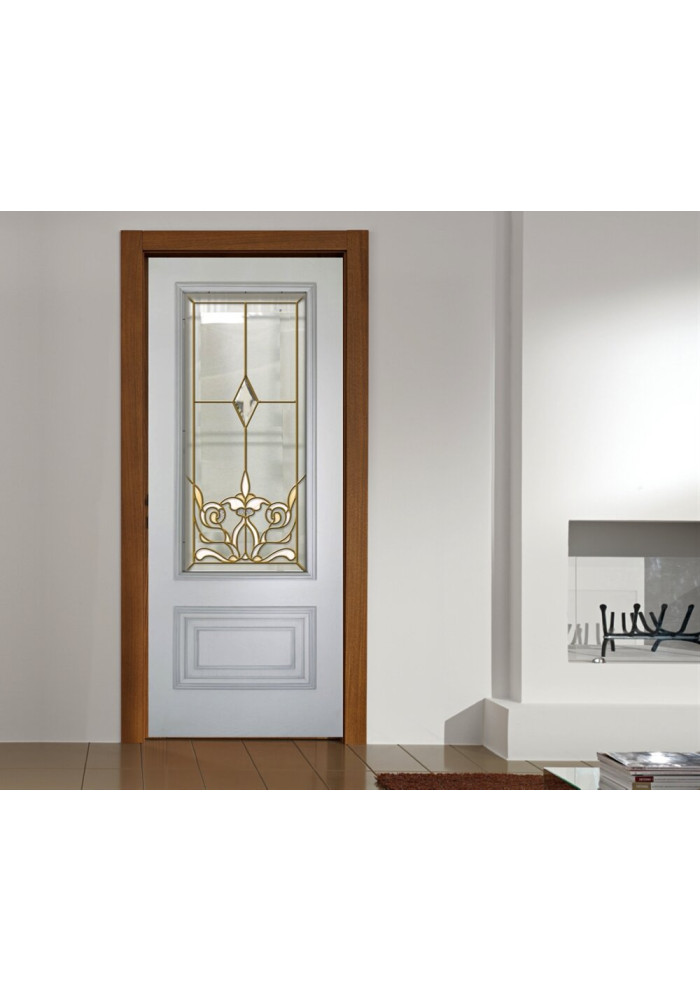 Geam decorativ pentru usi interioare, cu cristale, model Cristal 7