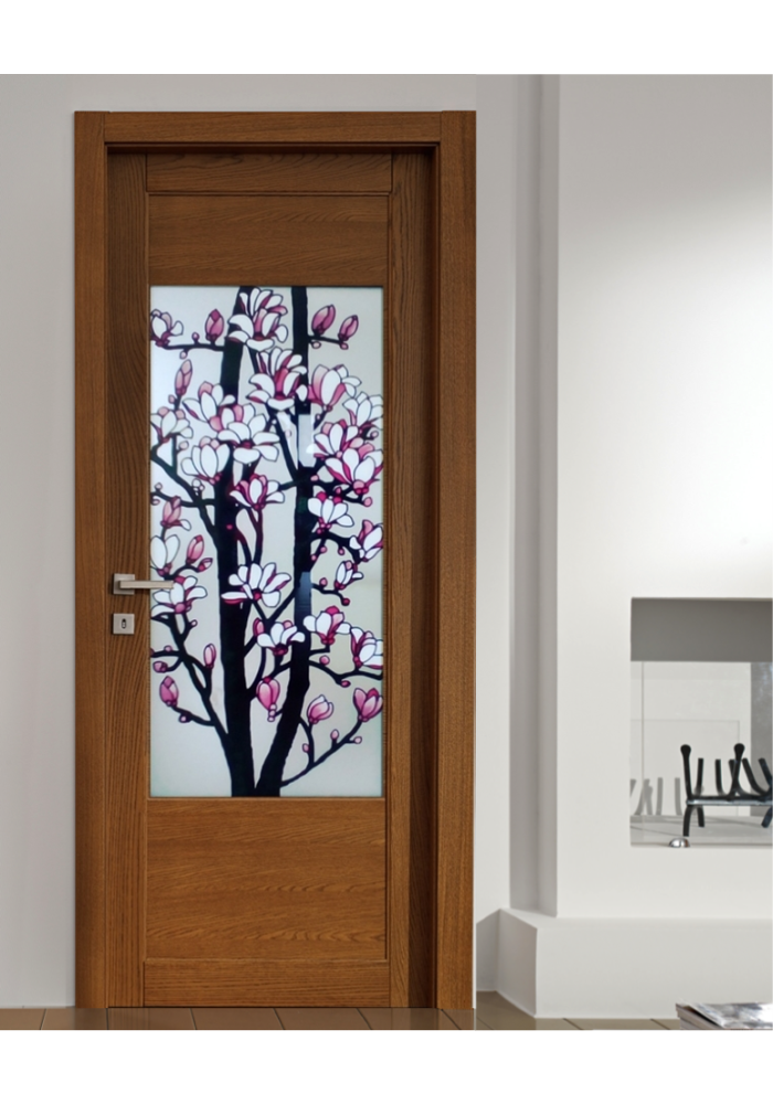 Geam decorativ pentru usa interioara, model MAGNOLII