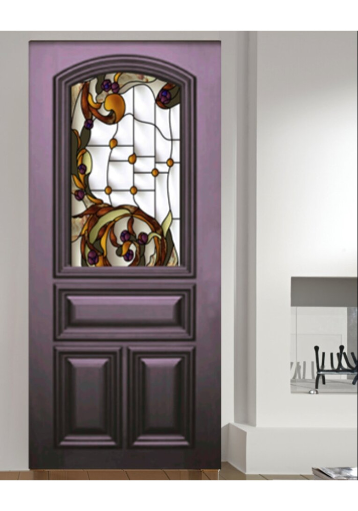 Geam decorativ pentru usi interioare, tip vitraliu, model Toscana
