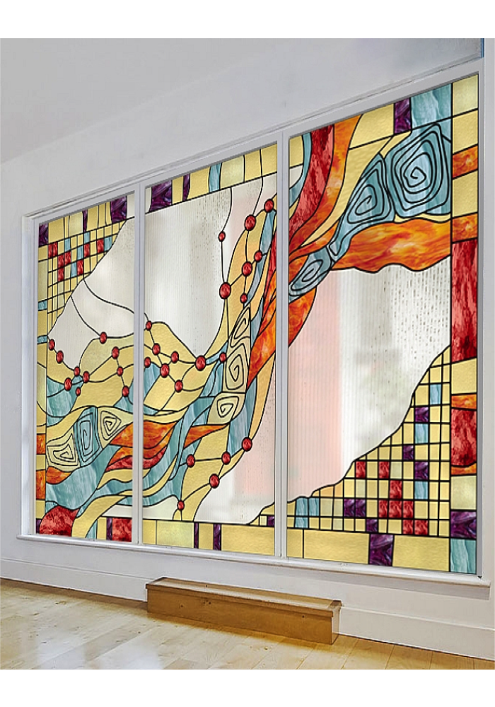 Vitraliu modern, tip paravan sau geam, model Cinema