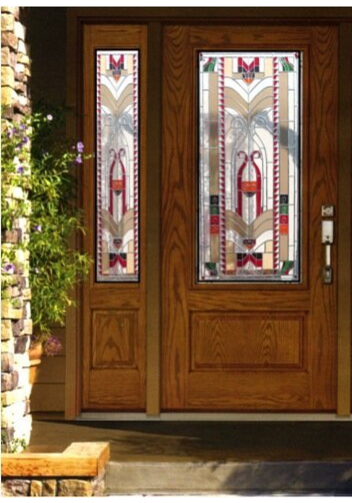 Geam decorativ vitraliu traditional pt usa, model ARTE