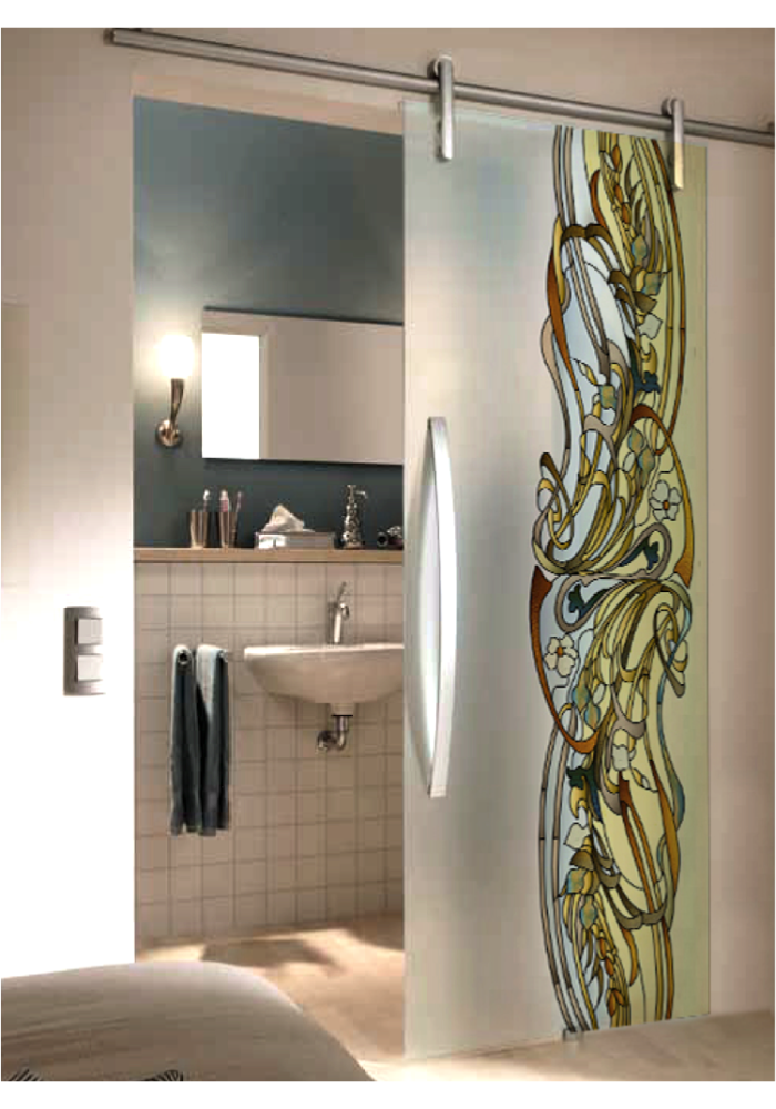 Geam decorativ tip vitraliu pt usa, model Florence