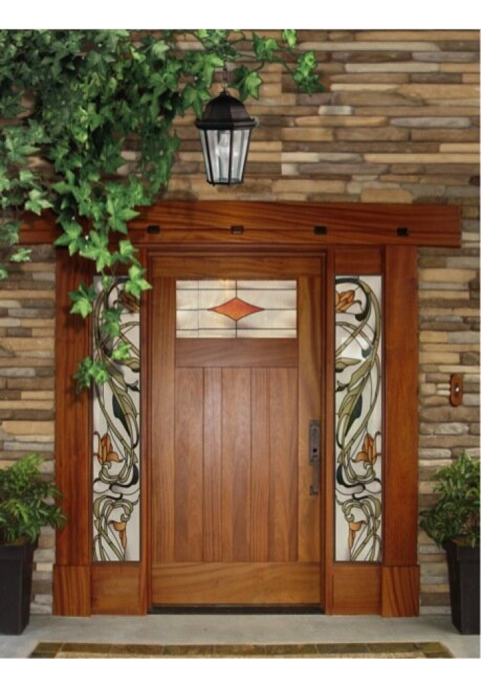 Vitraliu geam termopan usa lemn, Clasic Crin