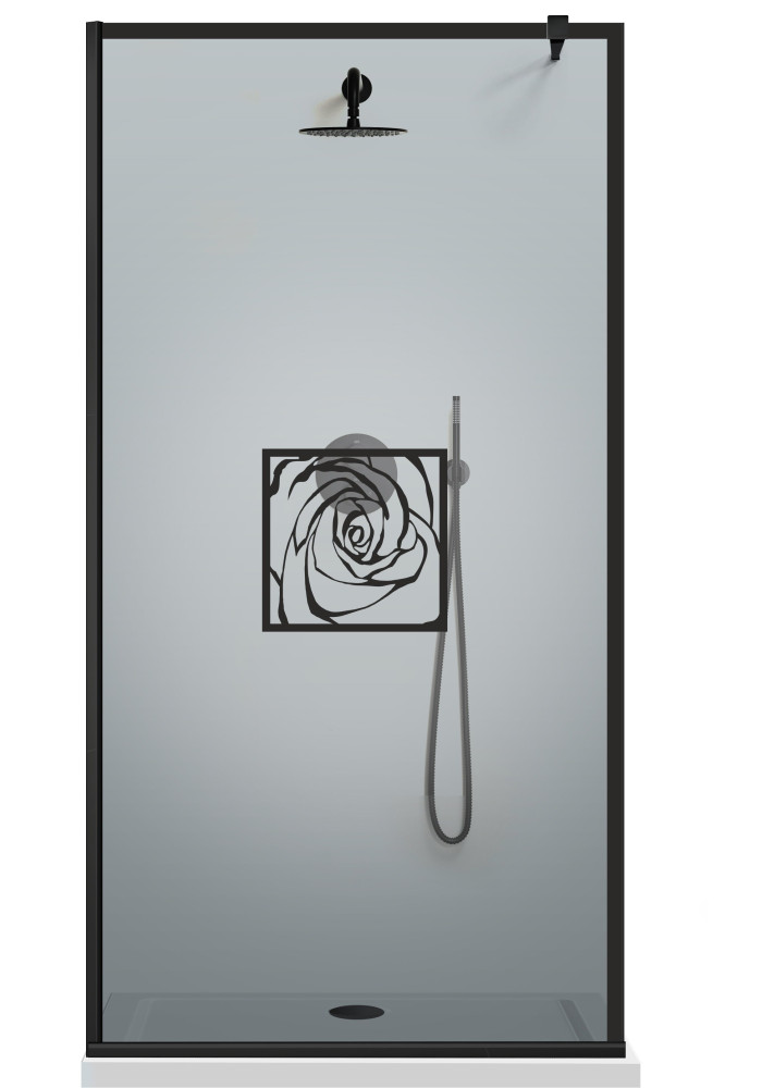 Paravan cabina de dus Walk in, sticla gri, 8 mm, model ROSE
