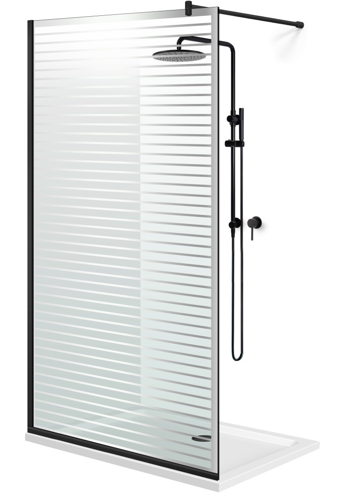Paravan de dus Walk-in, sticla clara, 8 mm, model MORIS