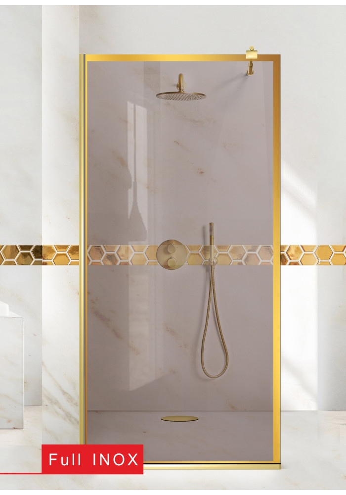 Paravan cabina de dus Walk in, sticla bronz, model FRAME