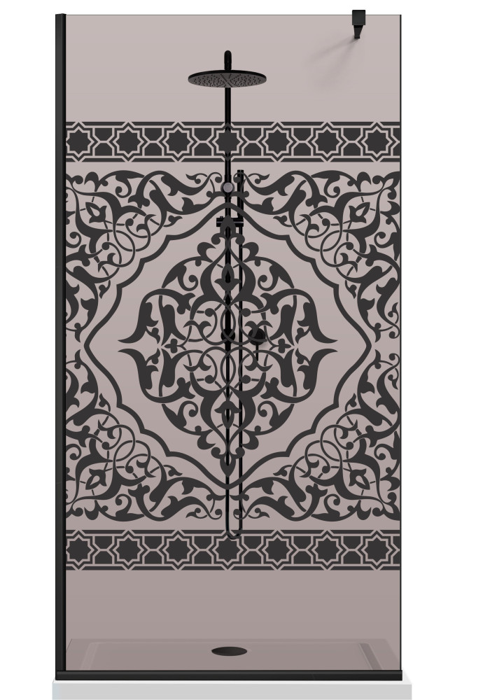 Paravan cabina de dus Walk in, sticla bronz, 8 mm, model Doha Orizontal