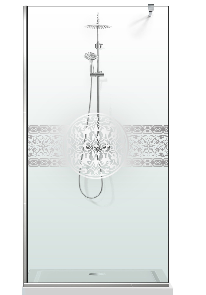 Paravan cabina de dus Walk in, sticla clara, 8 mm, model: DOHA MEDALION