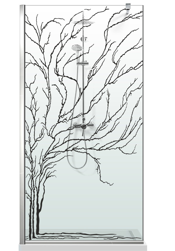 Paravan cabina de dus Walk in, sticla clara, 8 mm, model Tree