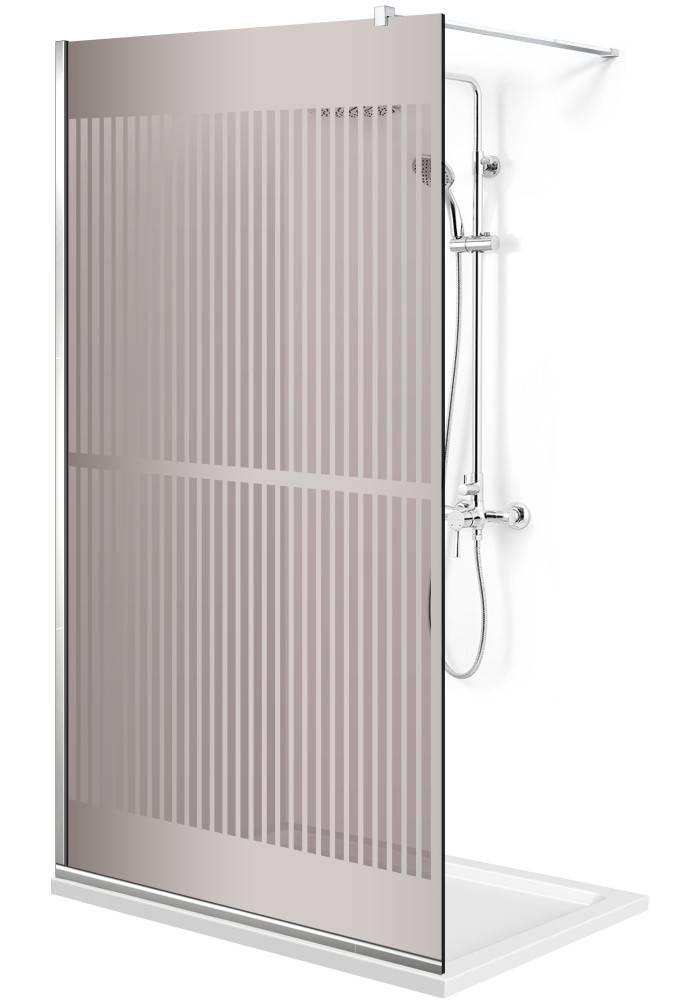 Paravan dus, Walk in, sticla bronz, 8 mm, model: RAIN