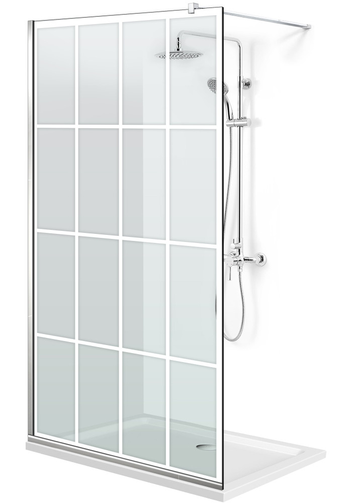 Paravan cabina de dus Walk in, sticla clara, 8 mm, RANK