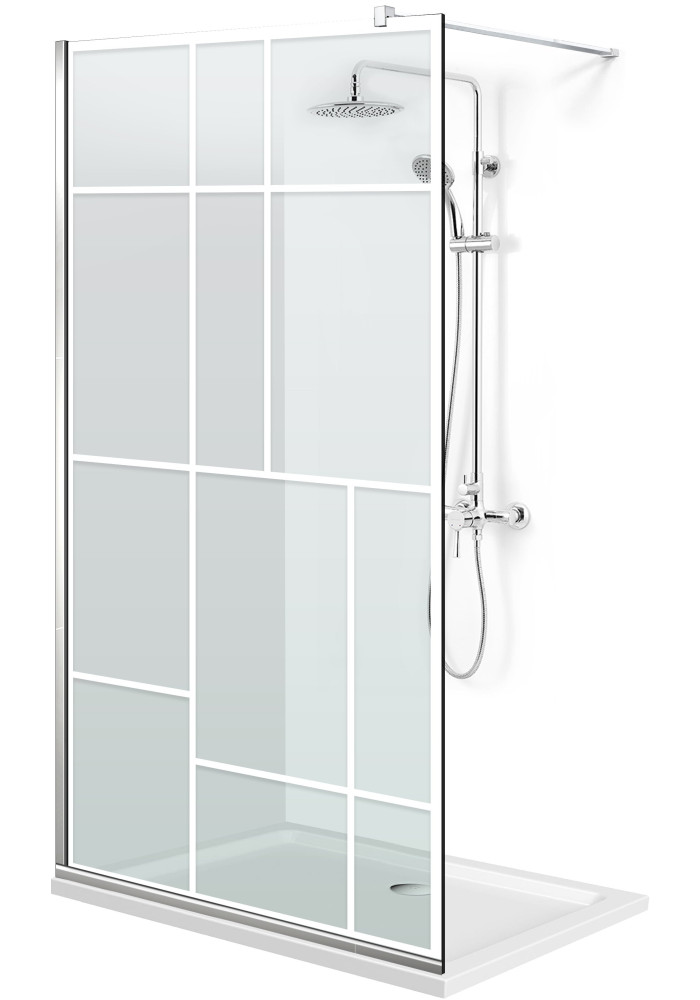 Paravan de dus Walk-in, sticla clara, 8 mm, model URBAN