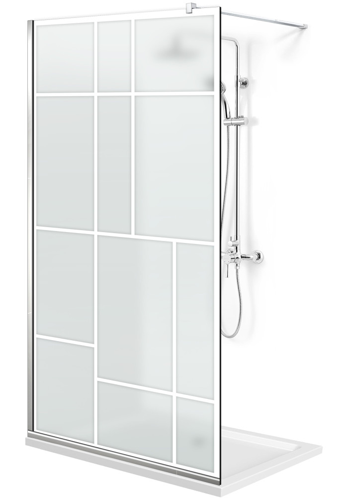 Paravan cabina de dus Walk in, sticla gri, 8 mm, model Urban