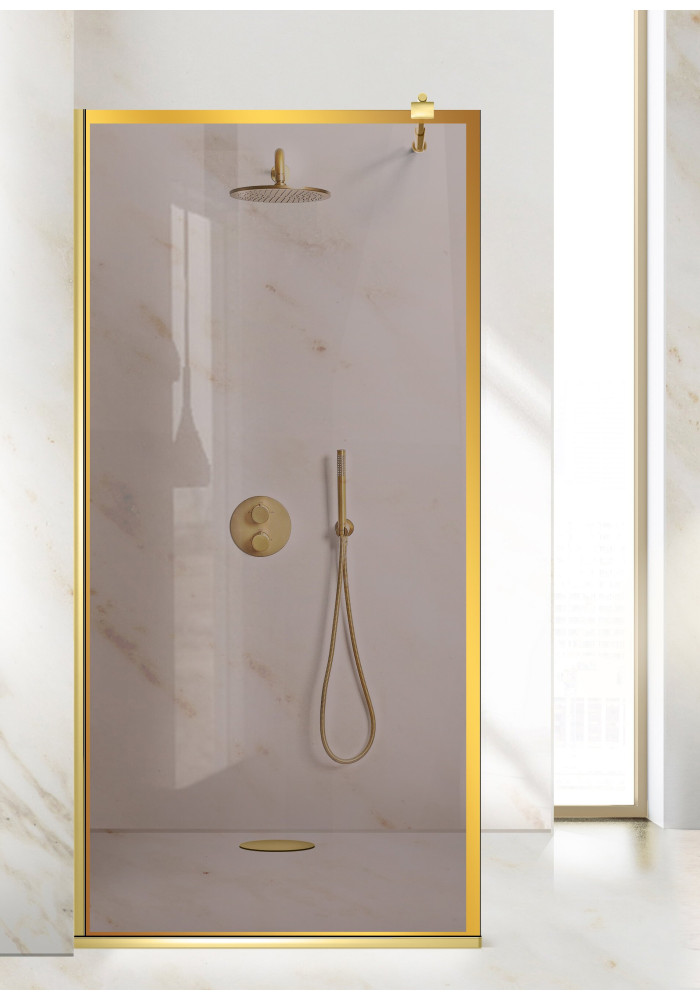 Paravan cabina de dus Walk in, sticla bronz, model FRAME