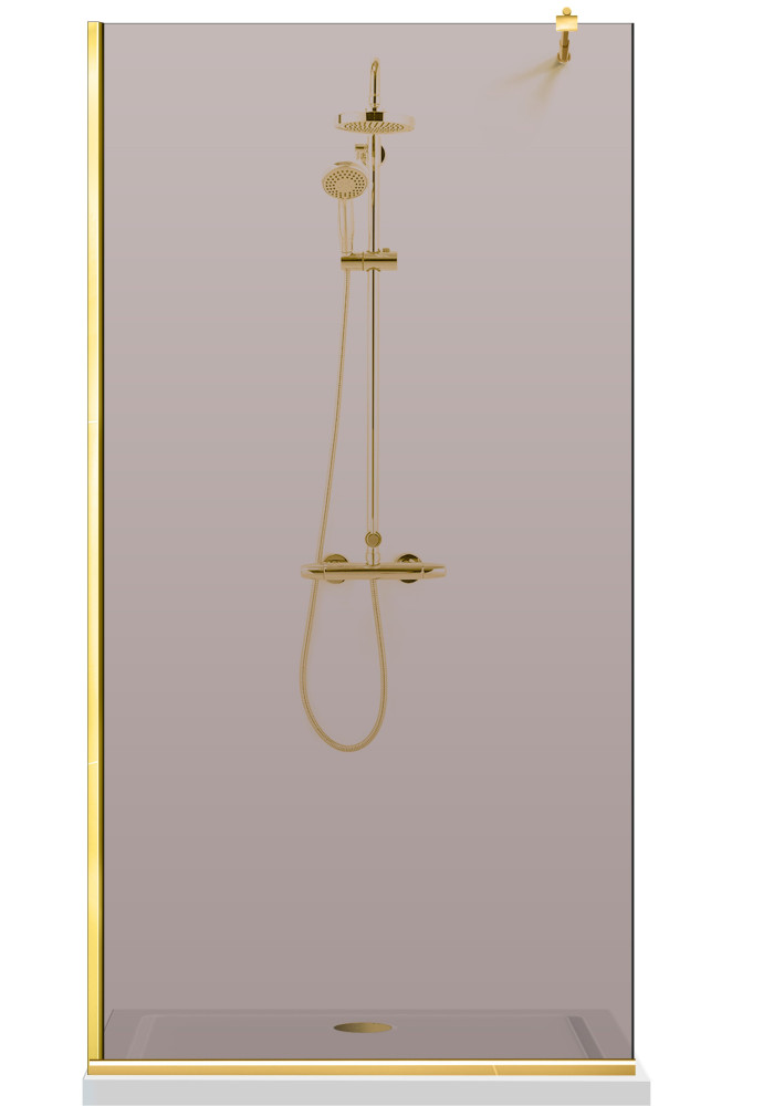 Paravan cabina de dus Walk in, sticla bronz, 8 mm
