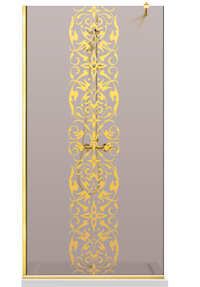 Paravan cabina de dus Walk in, sticla bronz, 8 mm, model Regency Classic