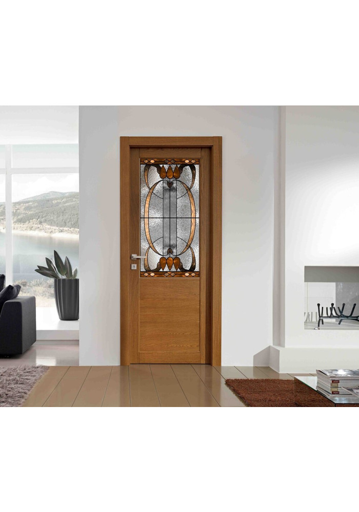 Geam decorativ pentru usa interioara, vitraliu, model Barcelona