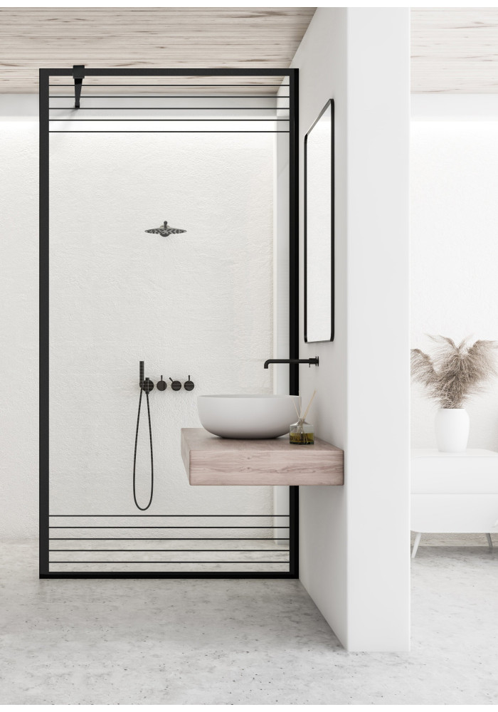 Paravan cabina de dus Walk in, sticla clara, 6 mm, model Fence