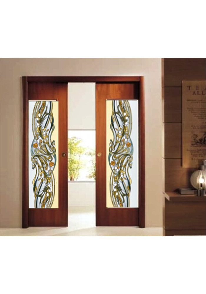 Geam decorativ tip vitraliu pt usa, model Florence