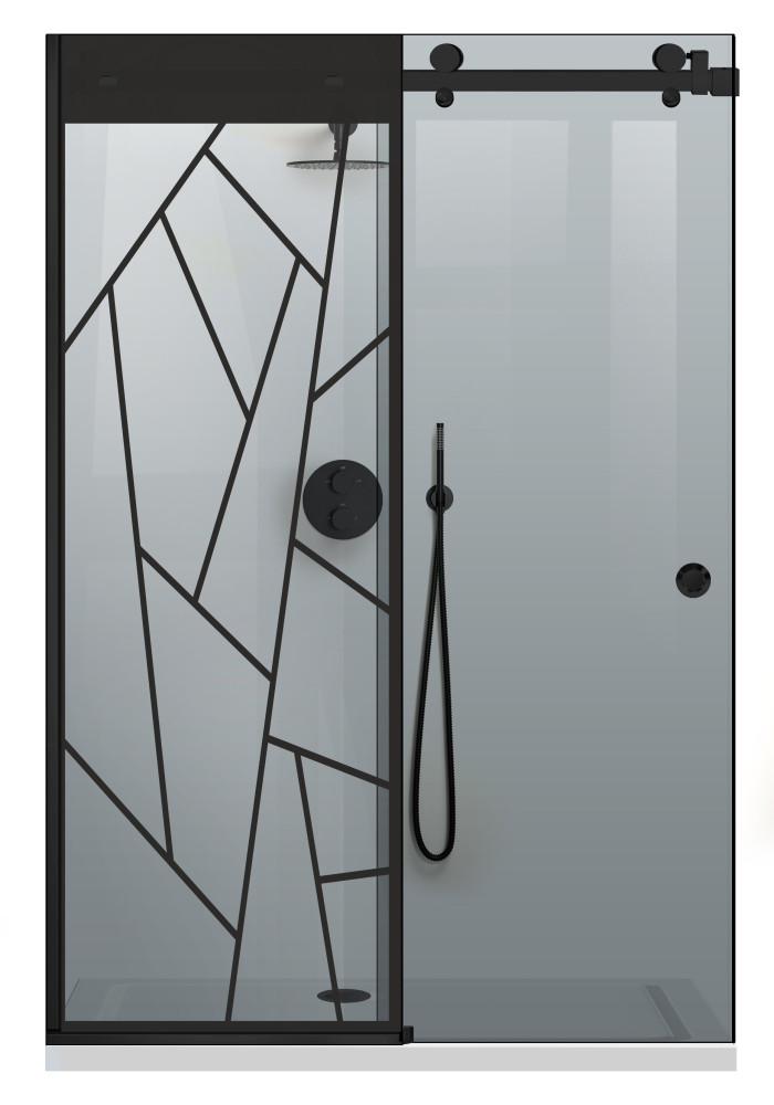 Paravan cabina de dus Walk in, sticla gri, 8 mm,model ATLAS
