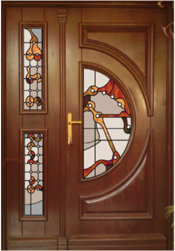 Geam decorativ tip vitraliu pt usa, model JAVA