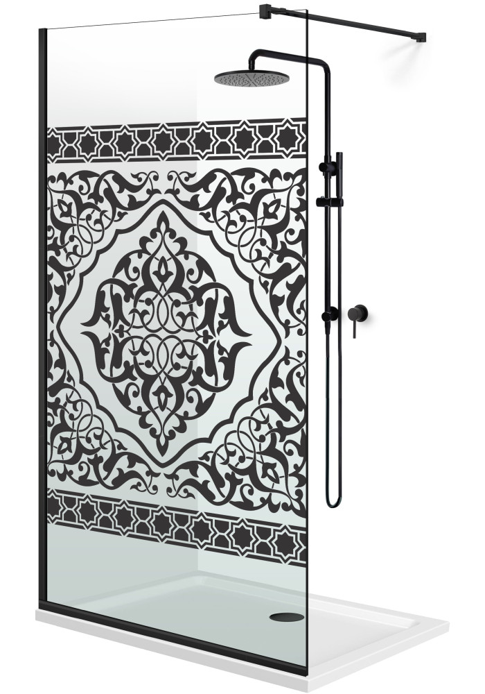 Paravan de dus, Walk in, sticla clara, 8 mm, model: DOHA ORIZONTAL