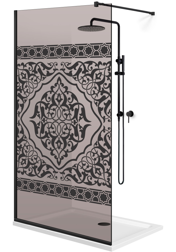 Paravan cabina de dus Walk in, sticla bronz, 8 mm, model Doha Orizontal