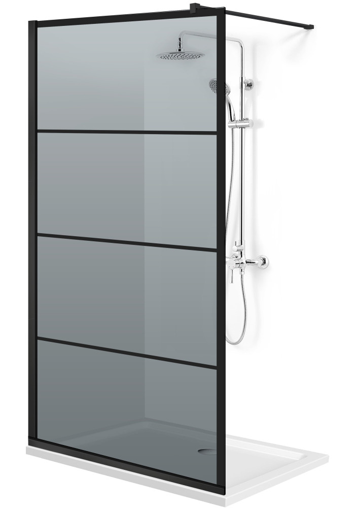 Paravan cabina de dus Walk in, sticla gri, 8 mm, model PARK