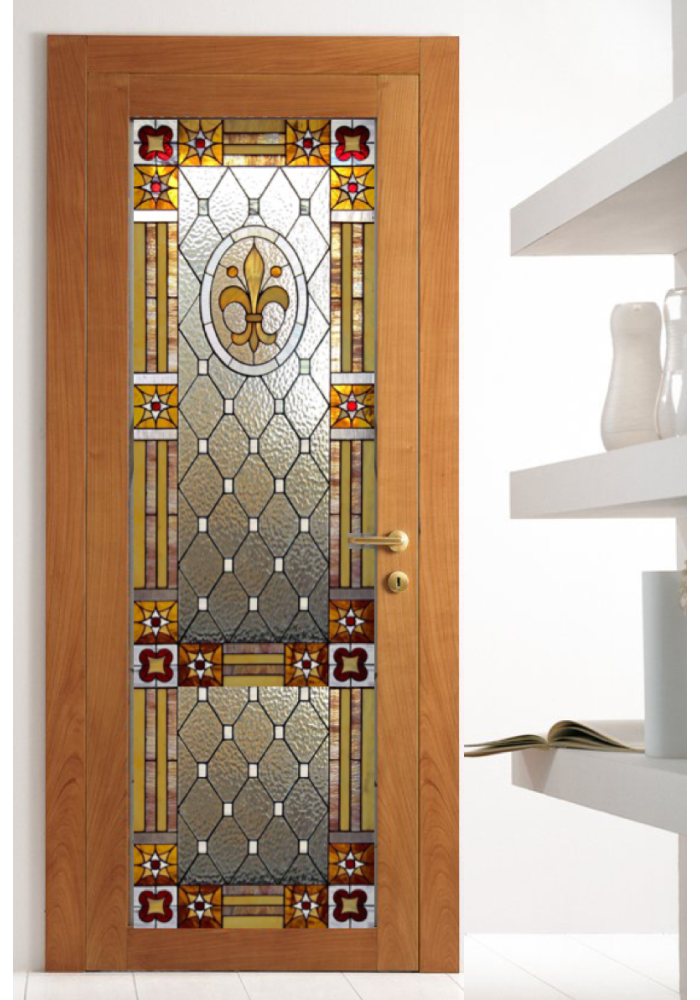 Geam decorativ pentru usa interioara, model MAGNOLII