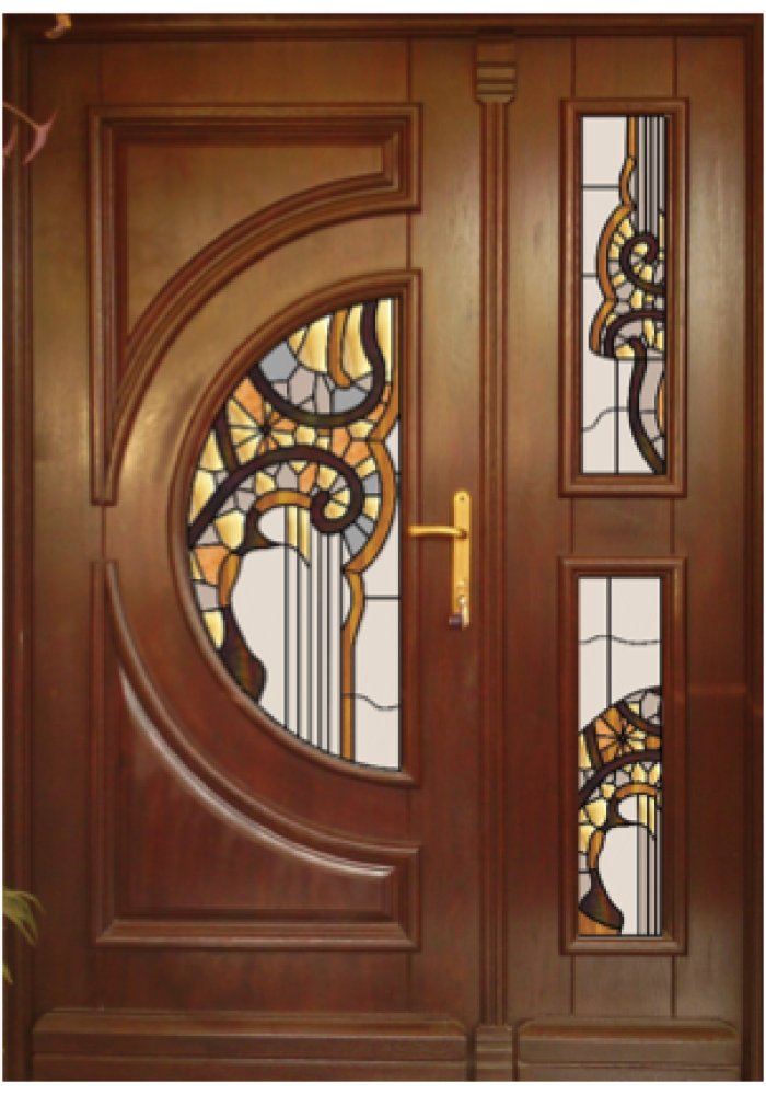 Geam decorativ tip vitraliu pt usa, model VINTAGE