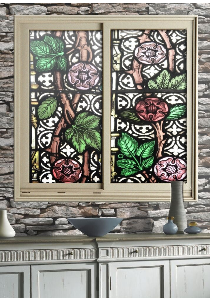 Vitraliu in stil minimal, albastru