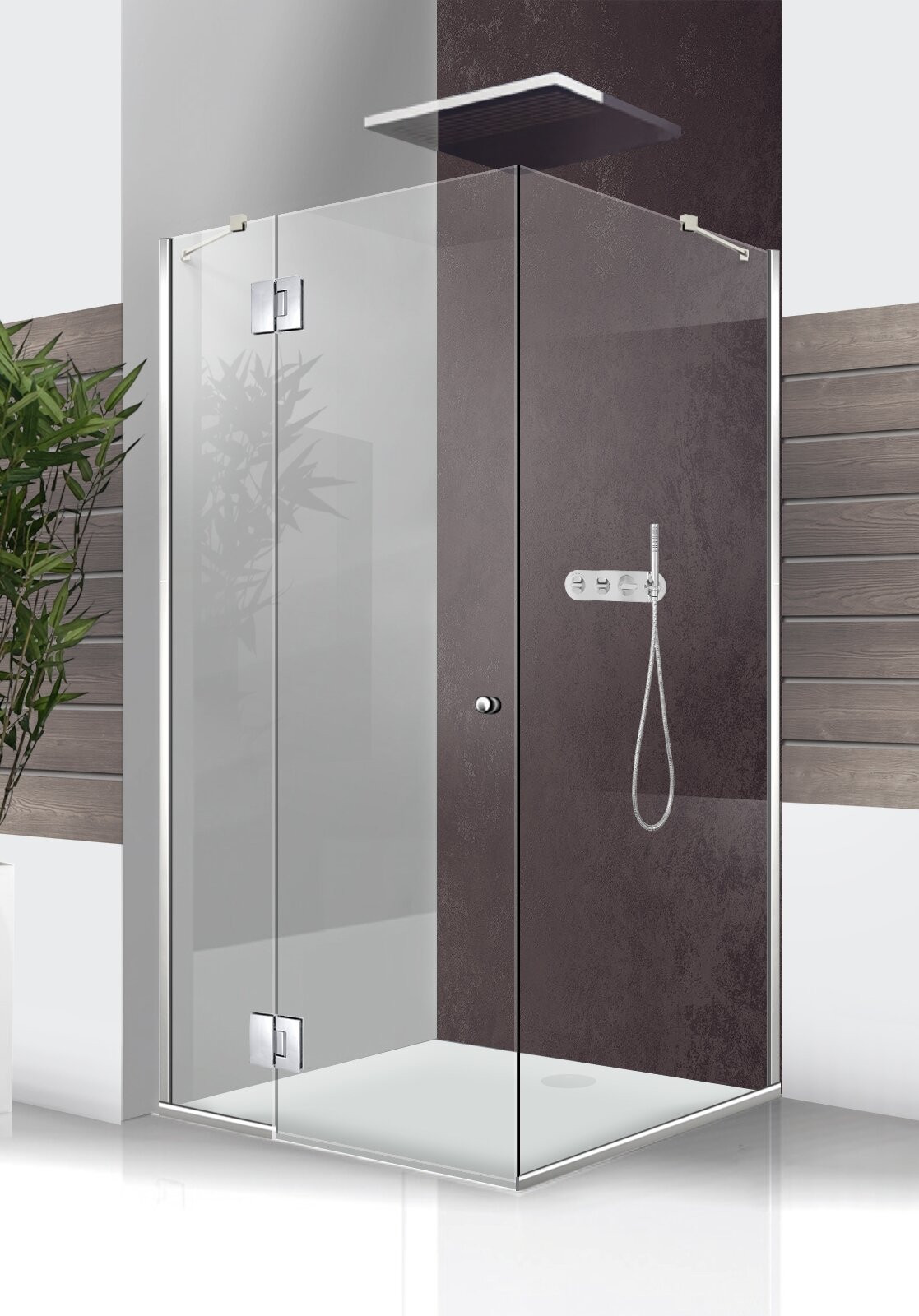 Cabina de dus colt , 90x120 sticla clara, 8 mm, model: MILANO