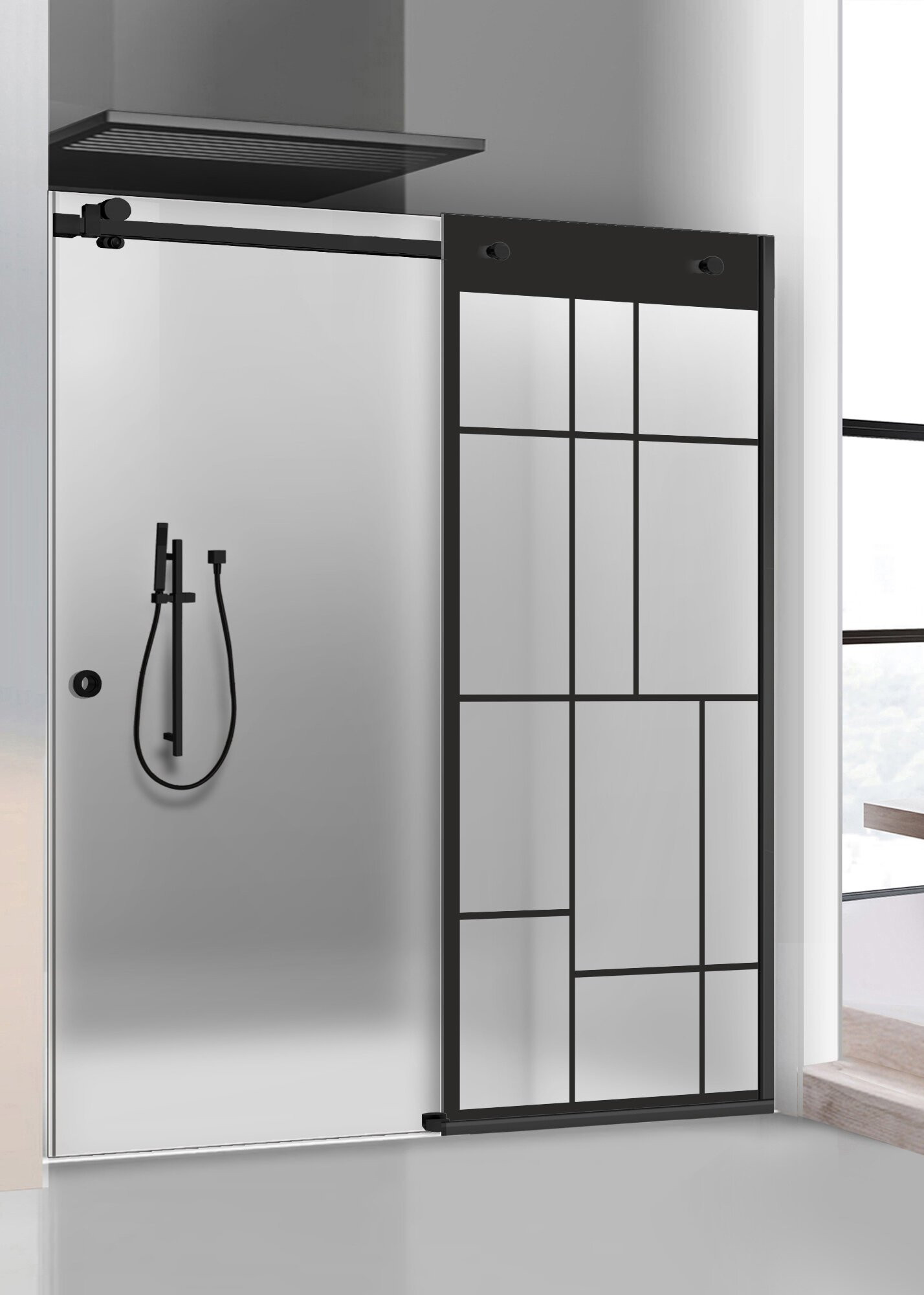 Paravan cabina de dus Walk in, sticla mata, 6 mm, model Urban