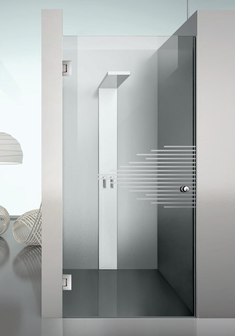 Usa sticla pentru dus, tip batanta, sticla mata, 8 mm, model: ONE WAY NOE